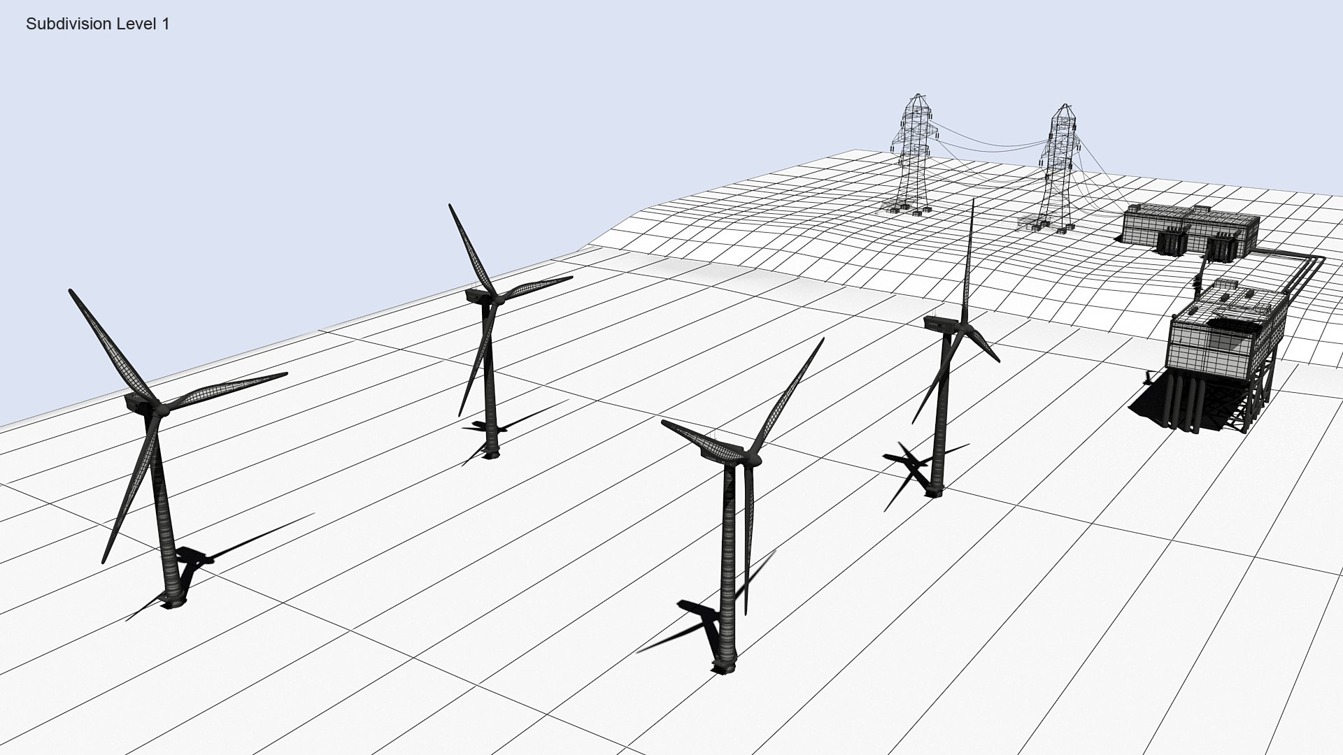 3D Offshore Wind Farm Scene - TurboSquid 1999232