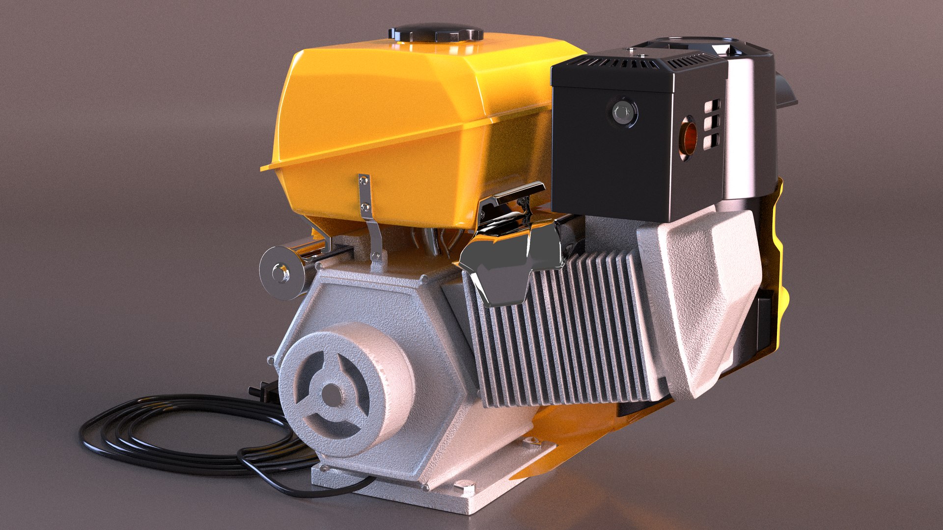 3D Single Cylinder Gasoline Engine Yellow - TurboSquid 2154641