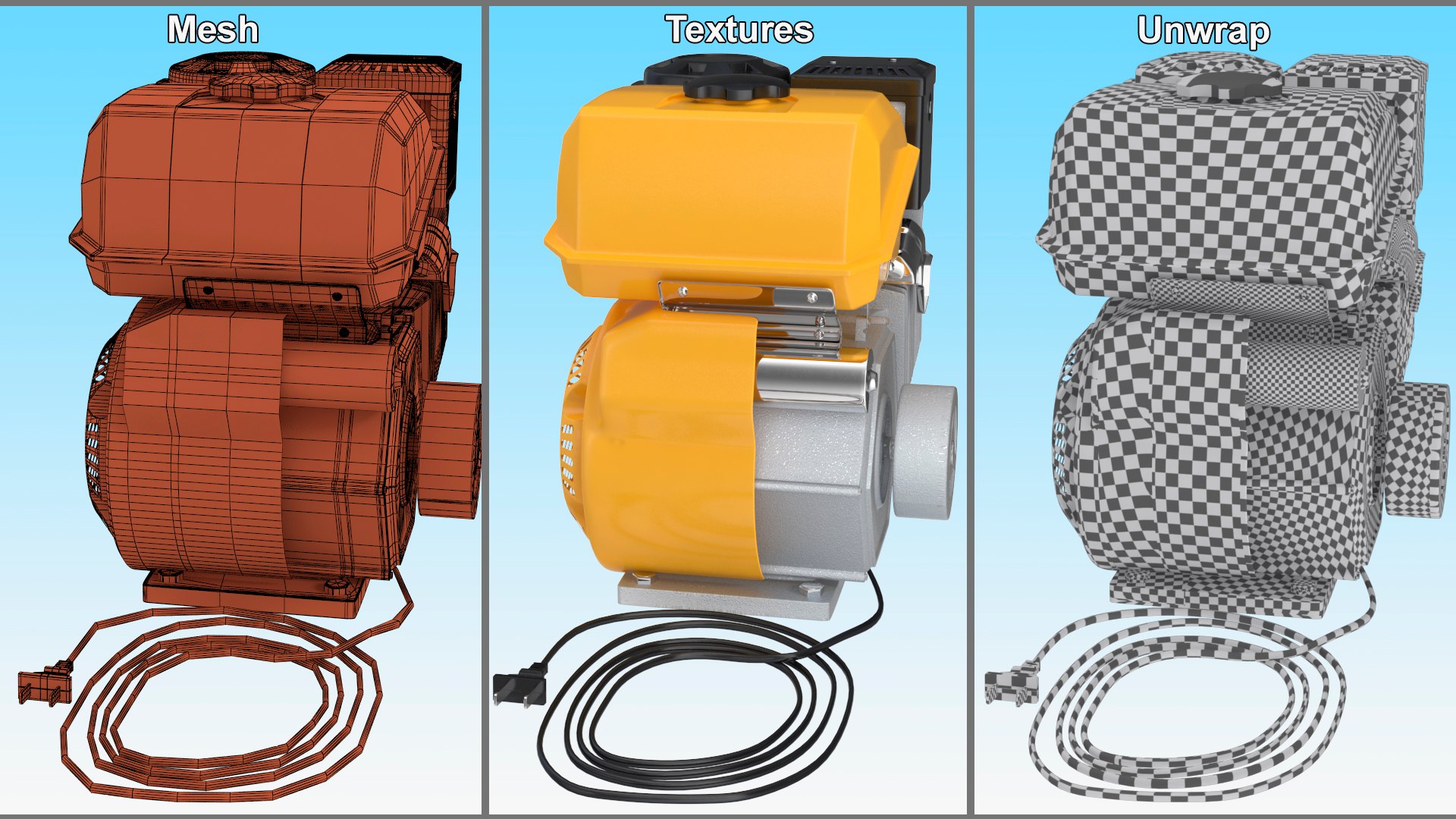 3D Single Cylinder Gasoline Engine Yellow - TurboSquid 2154641