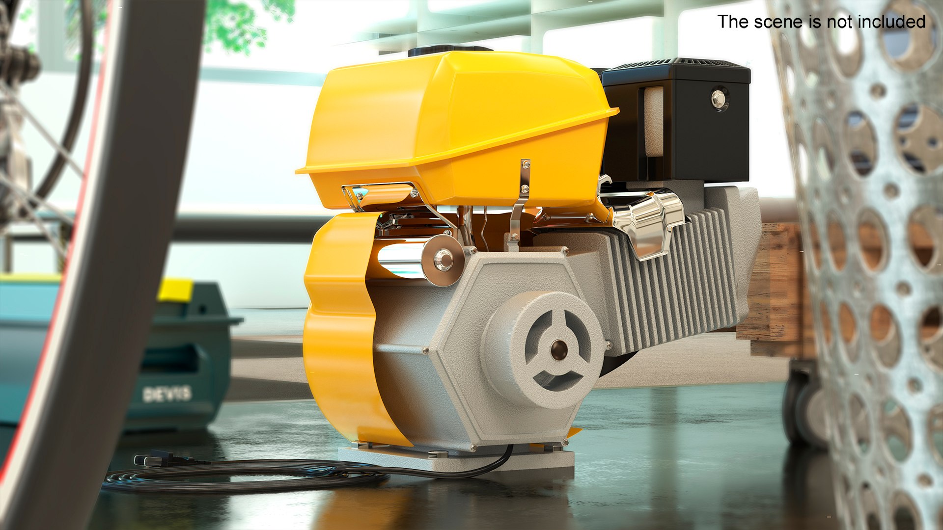 3D Single Cylinder Gasoline Engine Yellow - TurboSquid 2154641