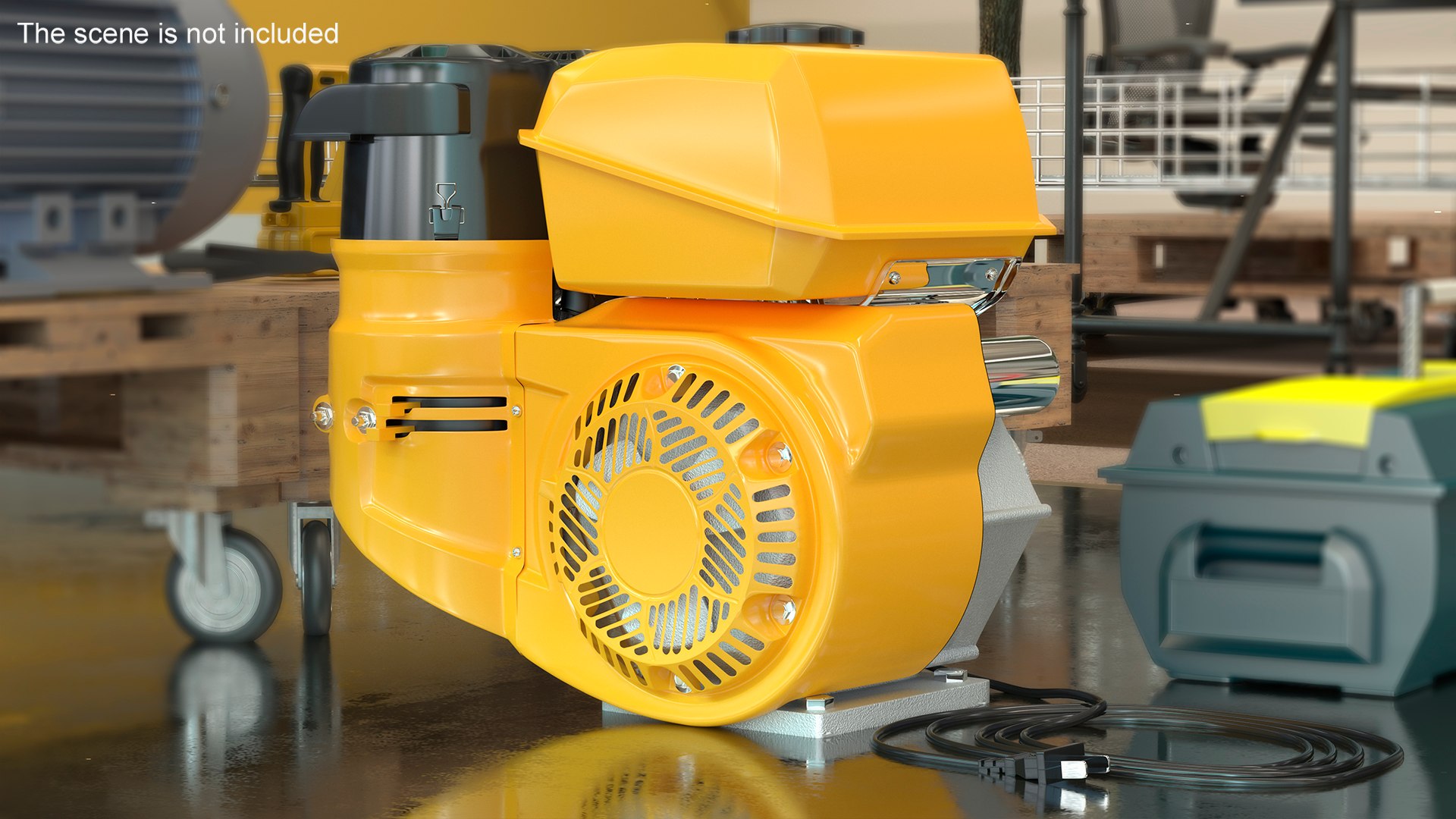 3D Single Cylinder Gasoline Engine Yellow - TurboSquid 2154641