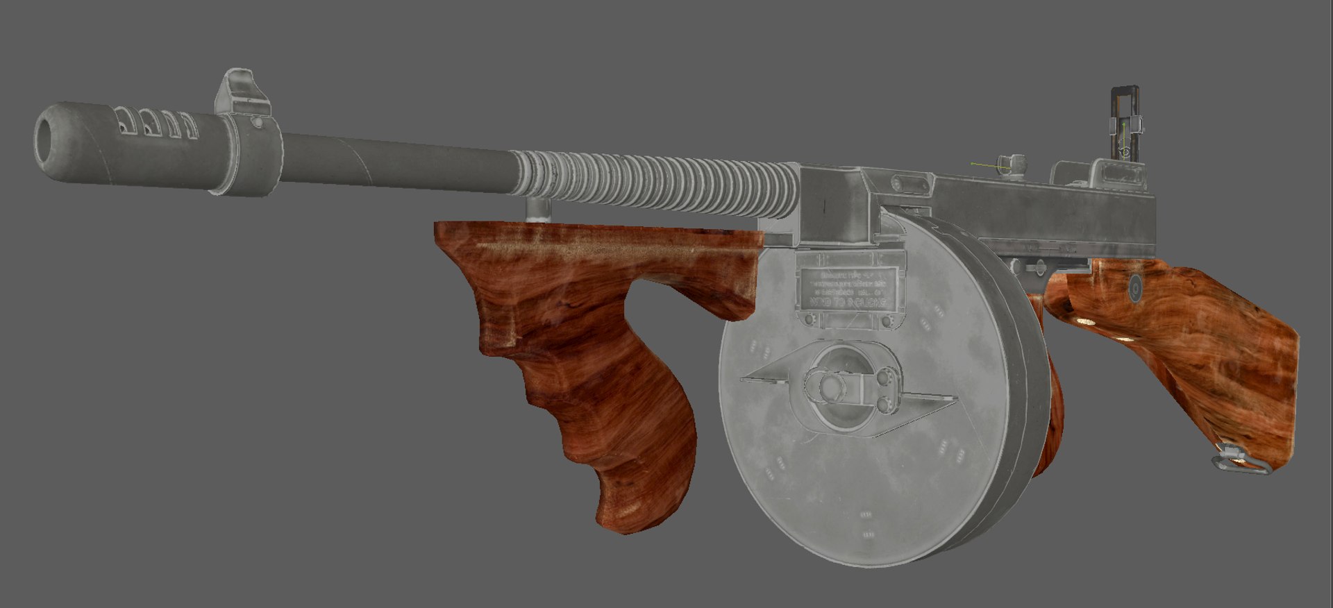 Thompson Gun 3D Rigged Model Model - TurboSquid 1810389