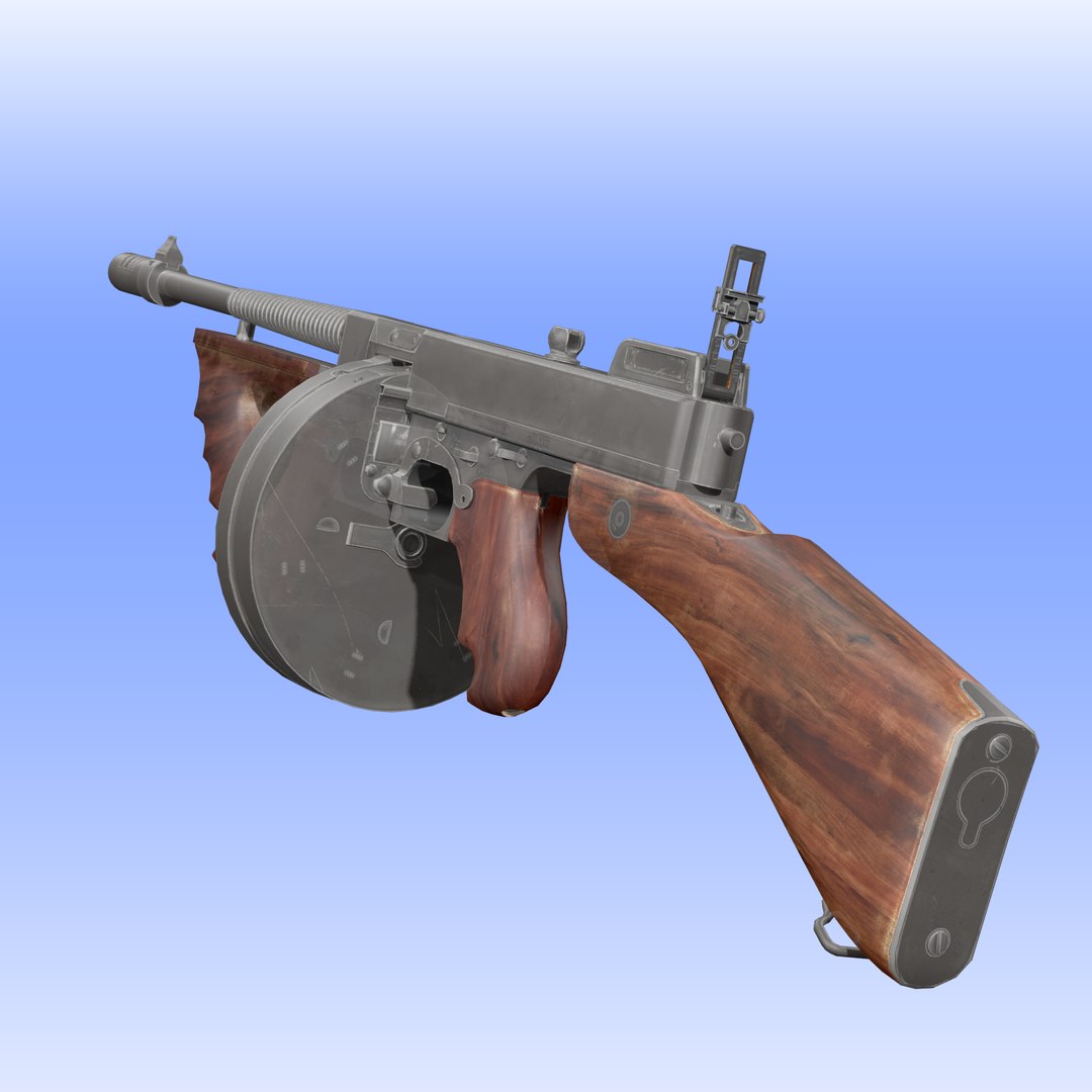 Thompson Gun 3D Rigged Model Model - TurboSquid 1810389