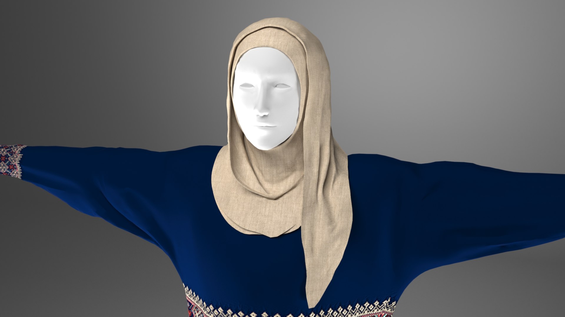 Arabic dress with Hijab 3D model - TurboSquid 2084546