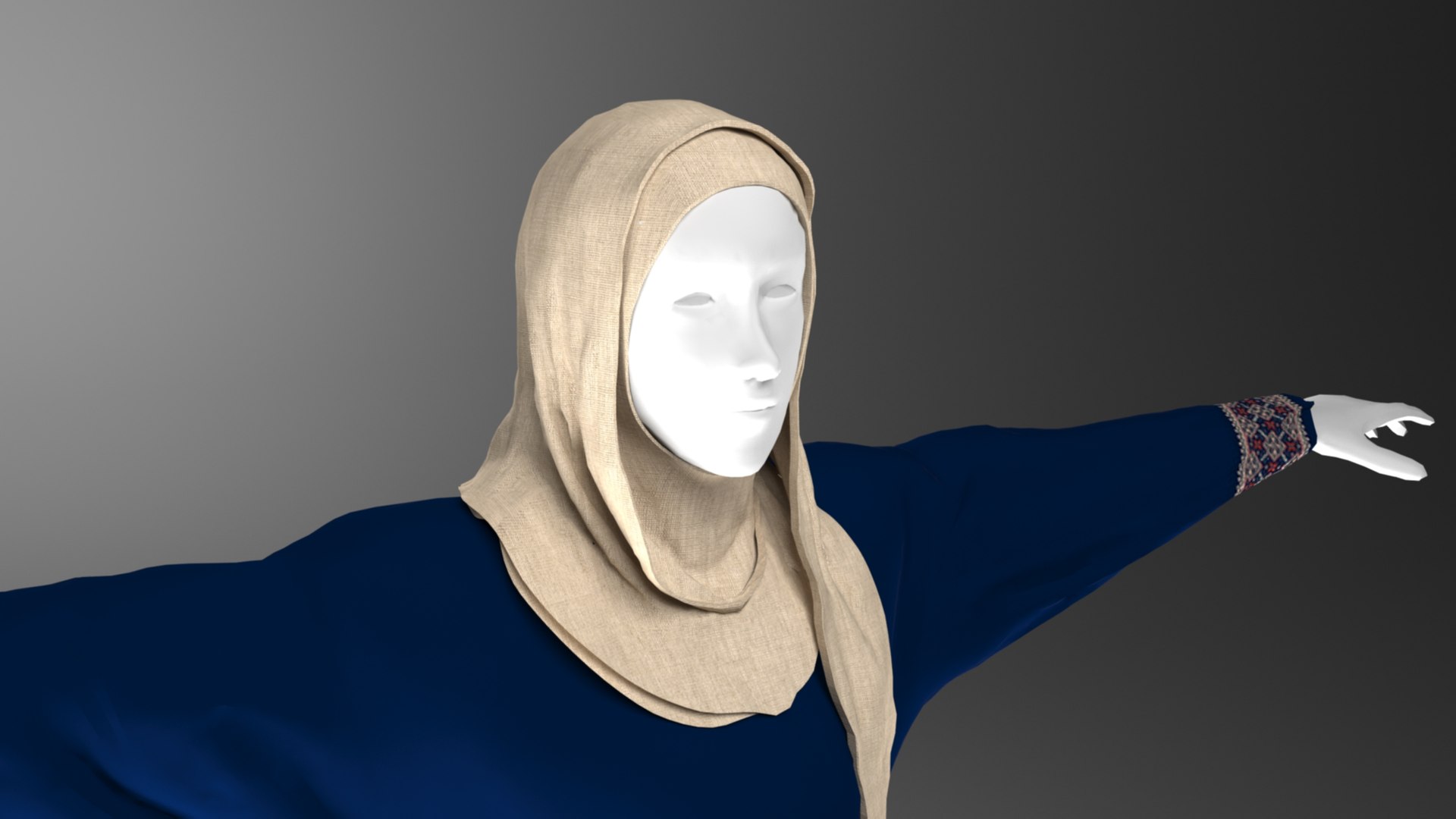 Arabic dress with Hijab 3D model - TurboSquid 2084546