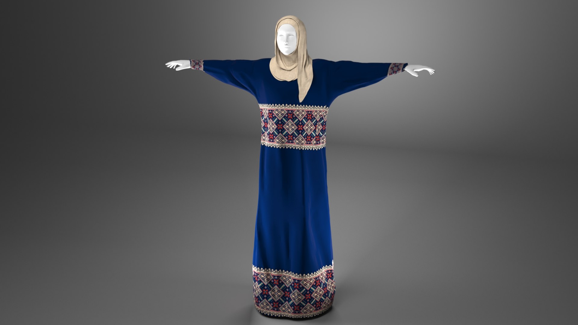 Arabic dress with Hijab 3D model - TurboSquid 2084546