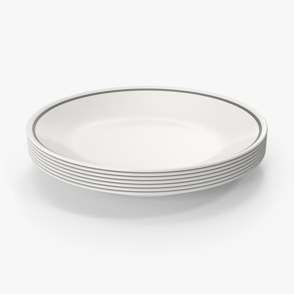 Stack Of Ceramic Plates 3D model - TurboSquid 1841868
