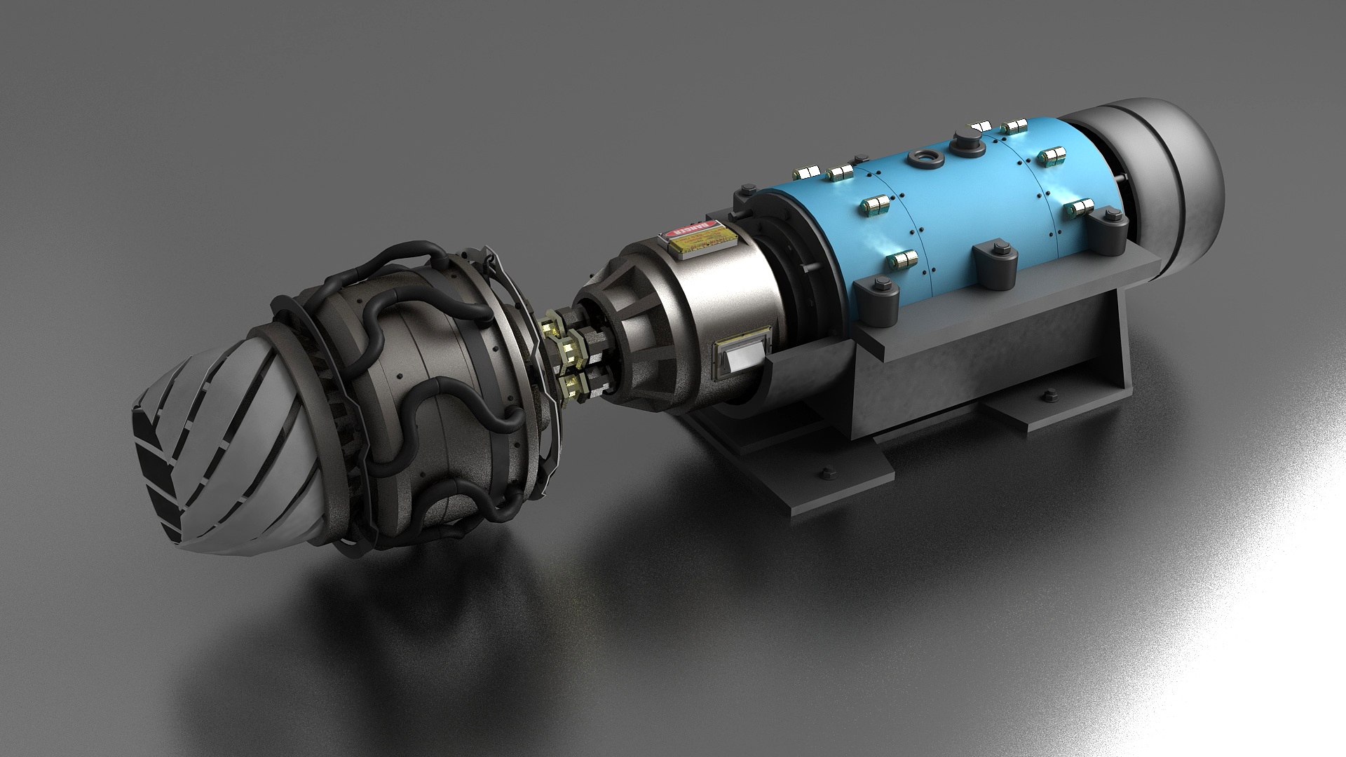 3D Turbofan Engine Falcon Supersonic Sectioned Interior Model ...