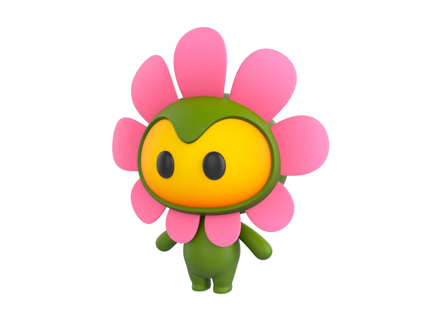 Flower mascot character 3D model - TurboSquid 1701008