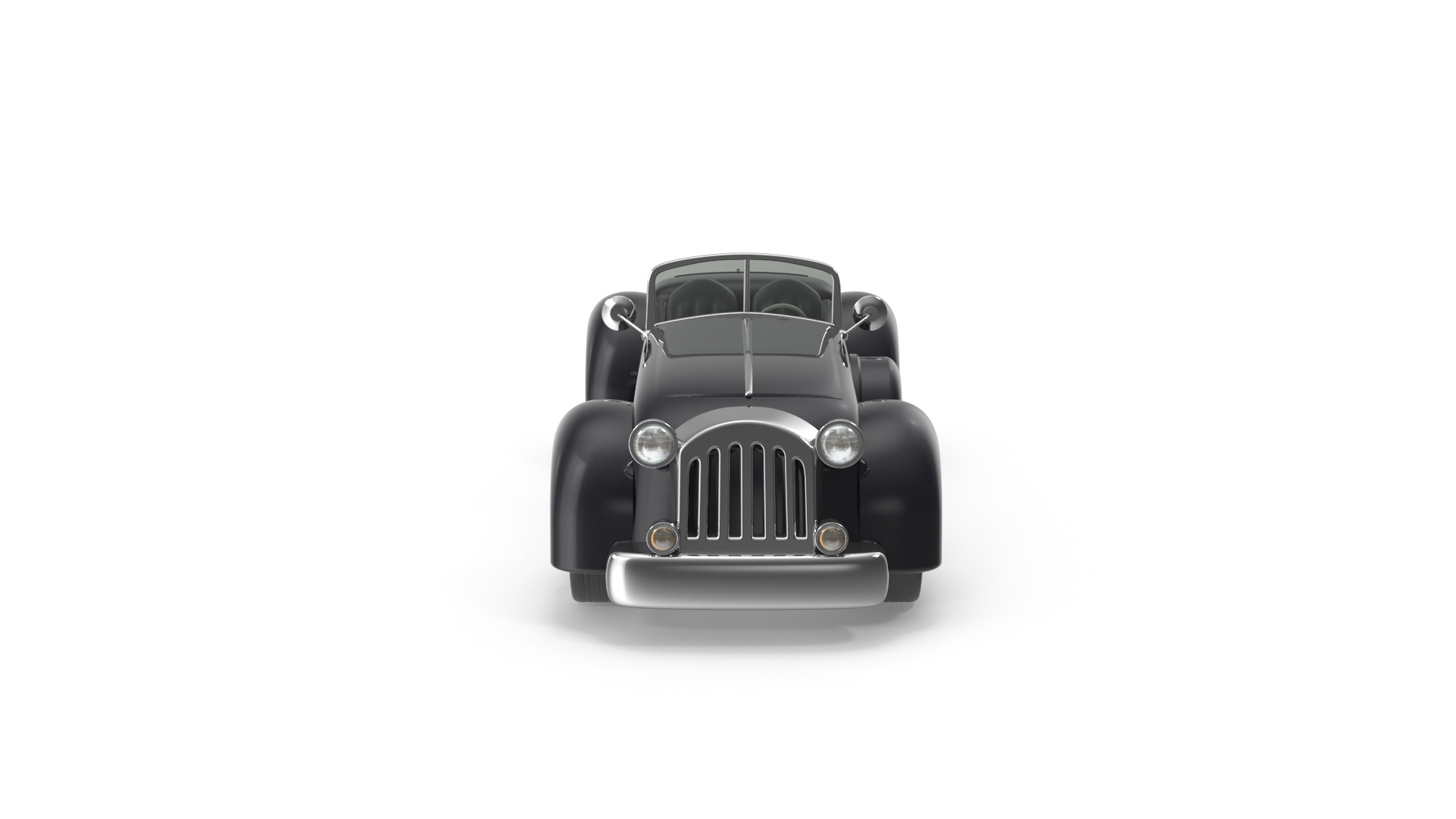 3D Black Classic Convertable Car - TurboSquid 2127782