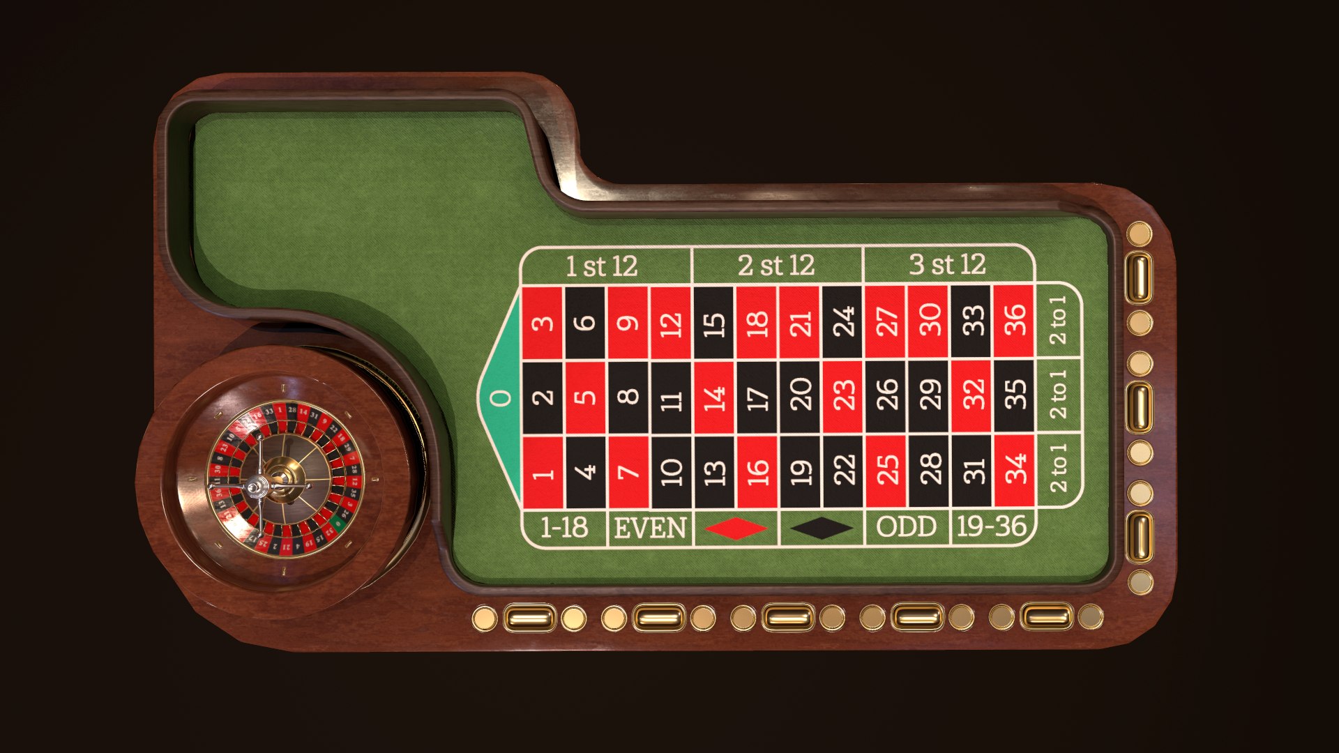 Roulette Table 3D Model - TurboSquid 1295995