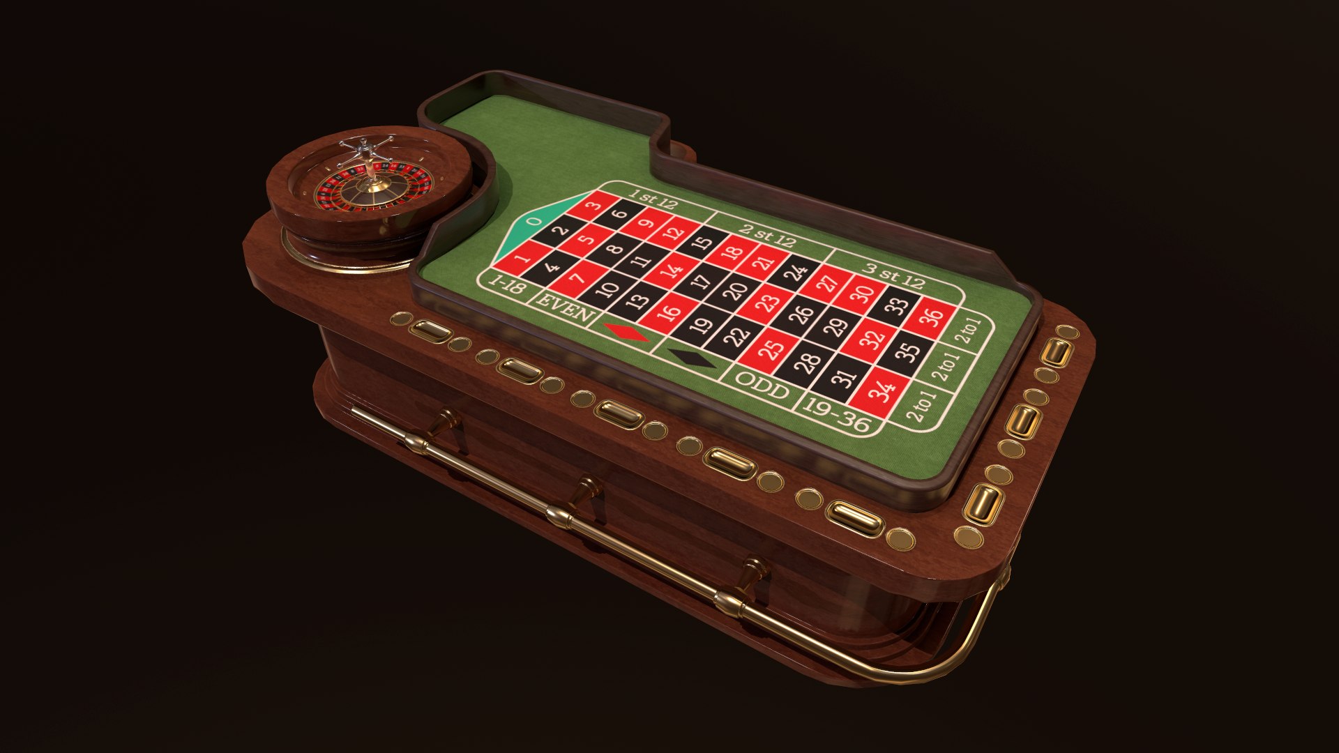 Roulette Table 3D Model - TurboSquid 1295995