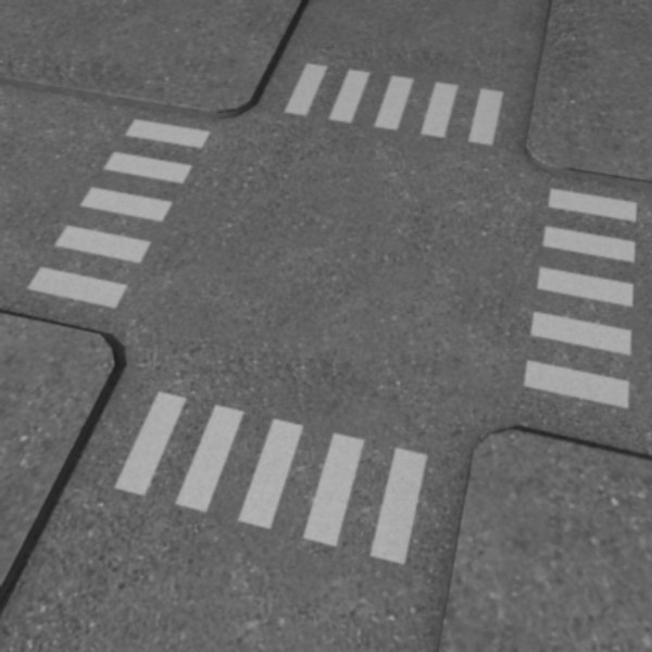 3d model crossroad road