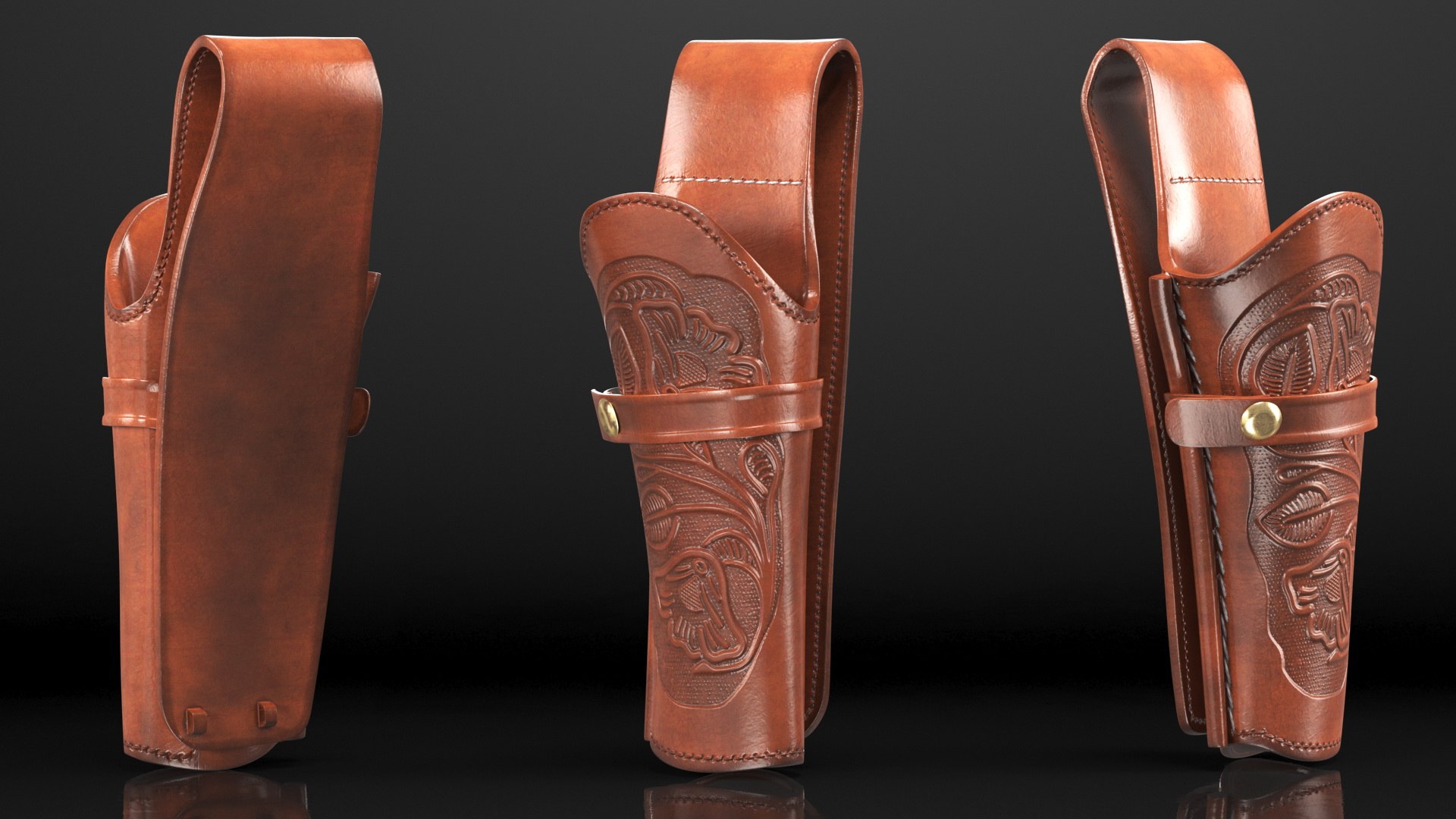 Leather Holster Empty 3D Model - TurboSquid 1808631