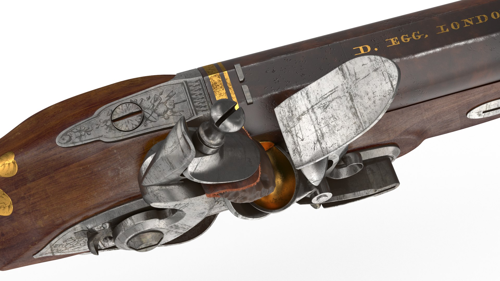 Flintlock Pistol Model - TurboSquid 2044971