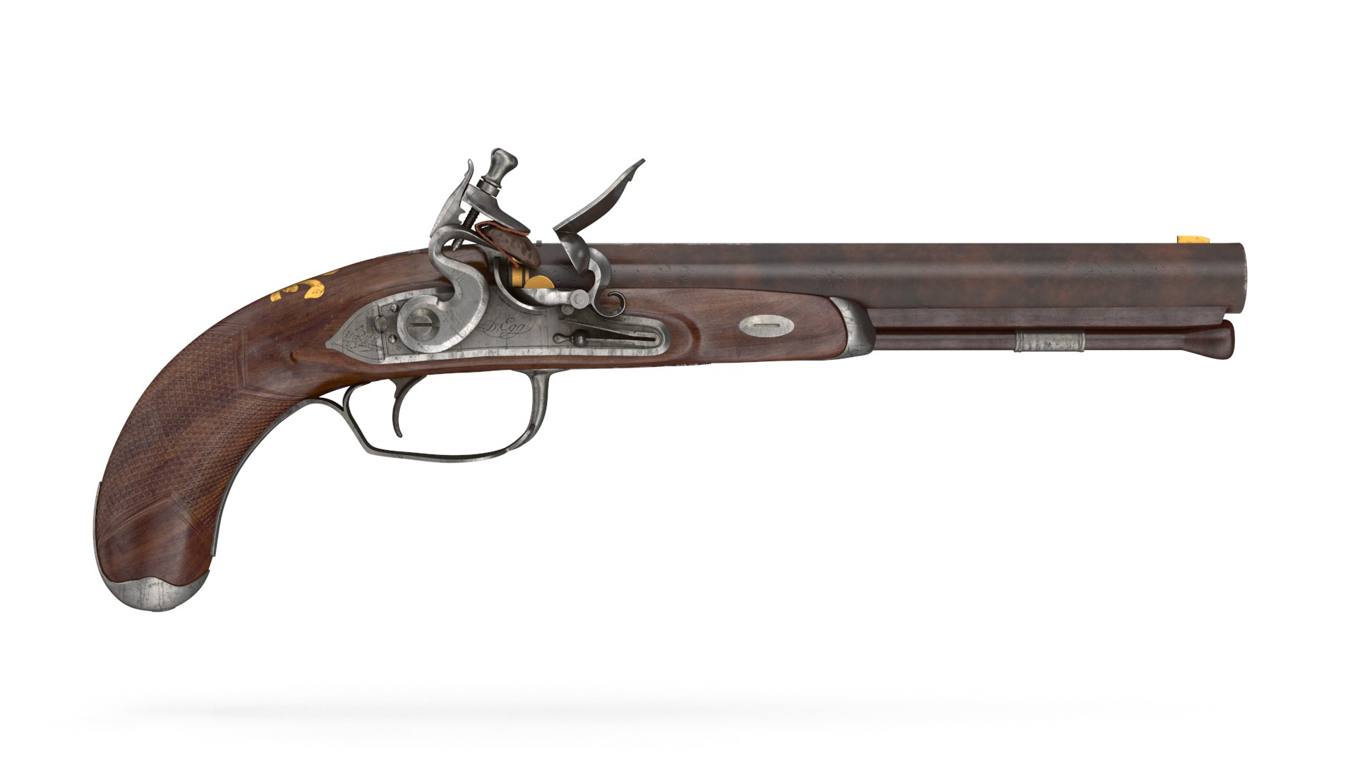 Flintlock Pistol Model - TurboSquid 2044971