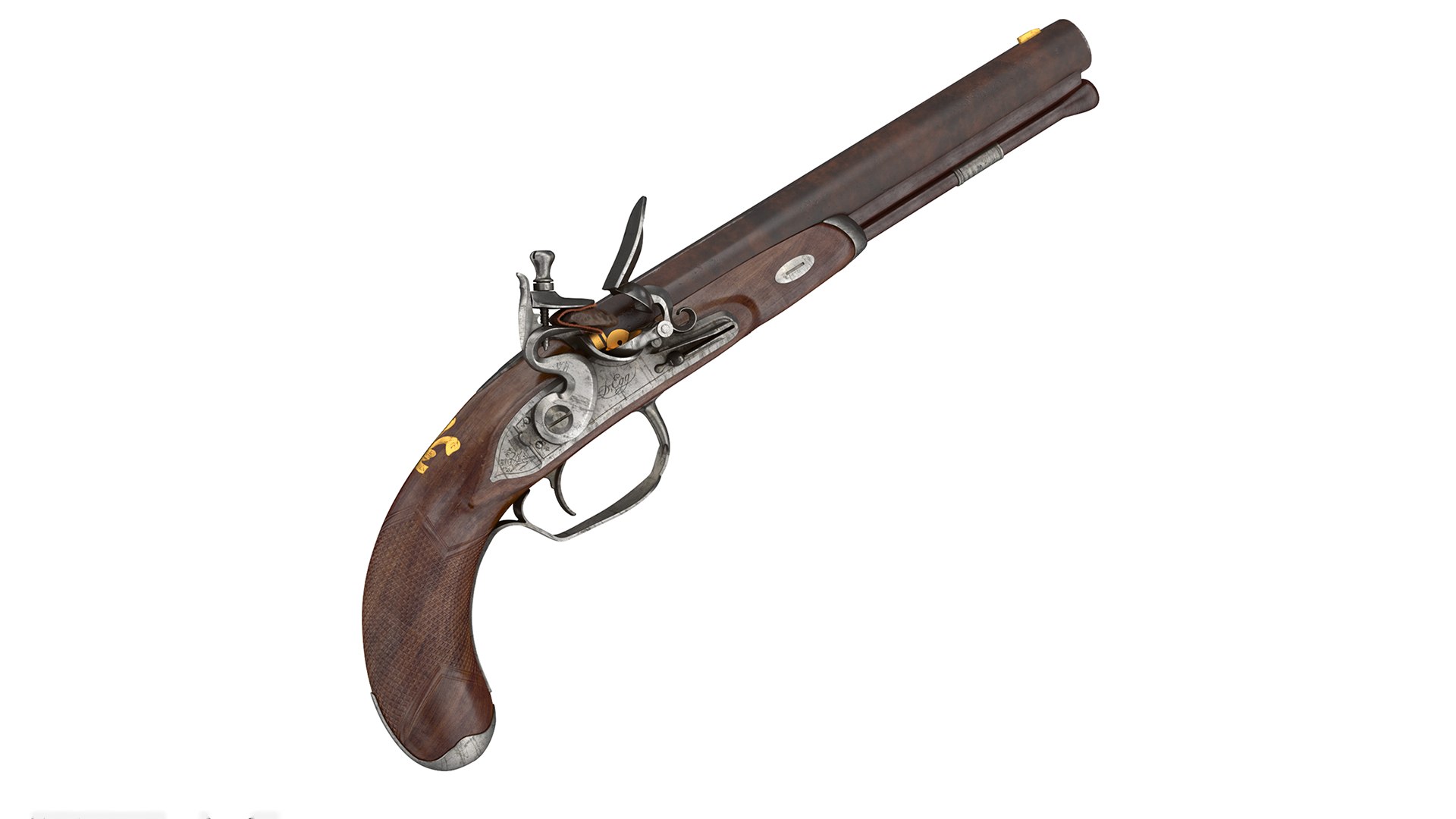 Flintlock Pistol Model - TurboSquid 2044971