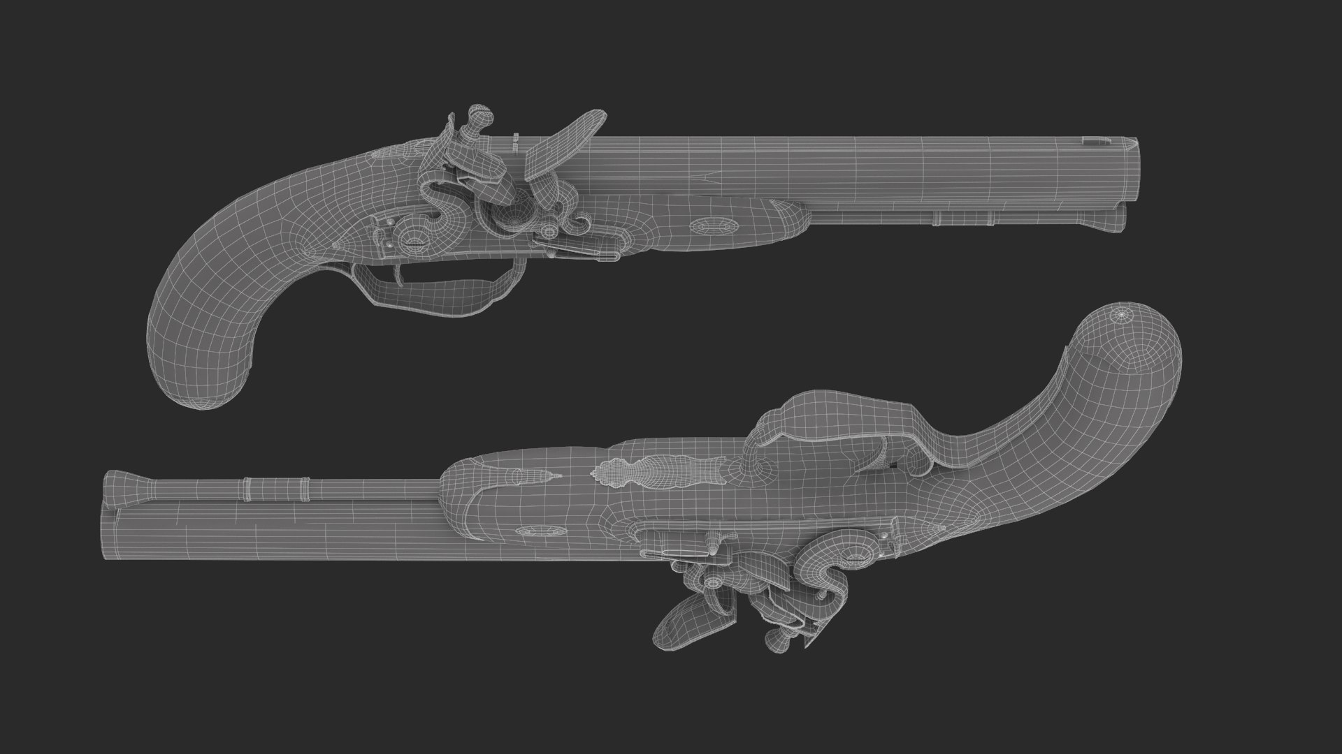 Flintlock Pistol Model - TurboSquid 2044971