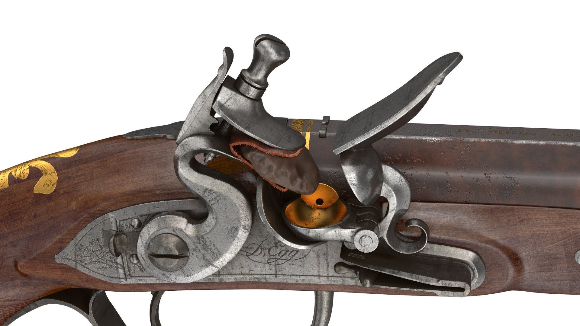Flintlock Pistol Model - TurboSquid 2044971