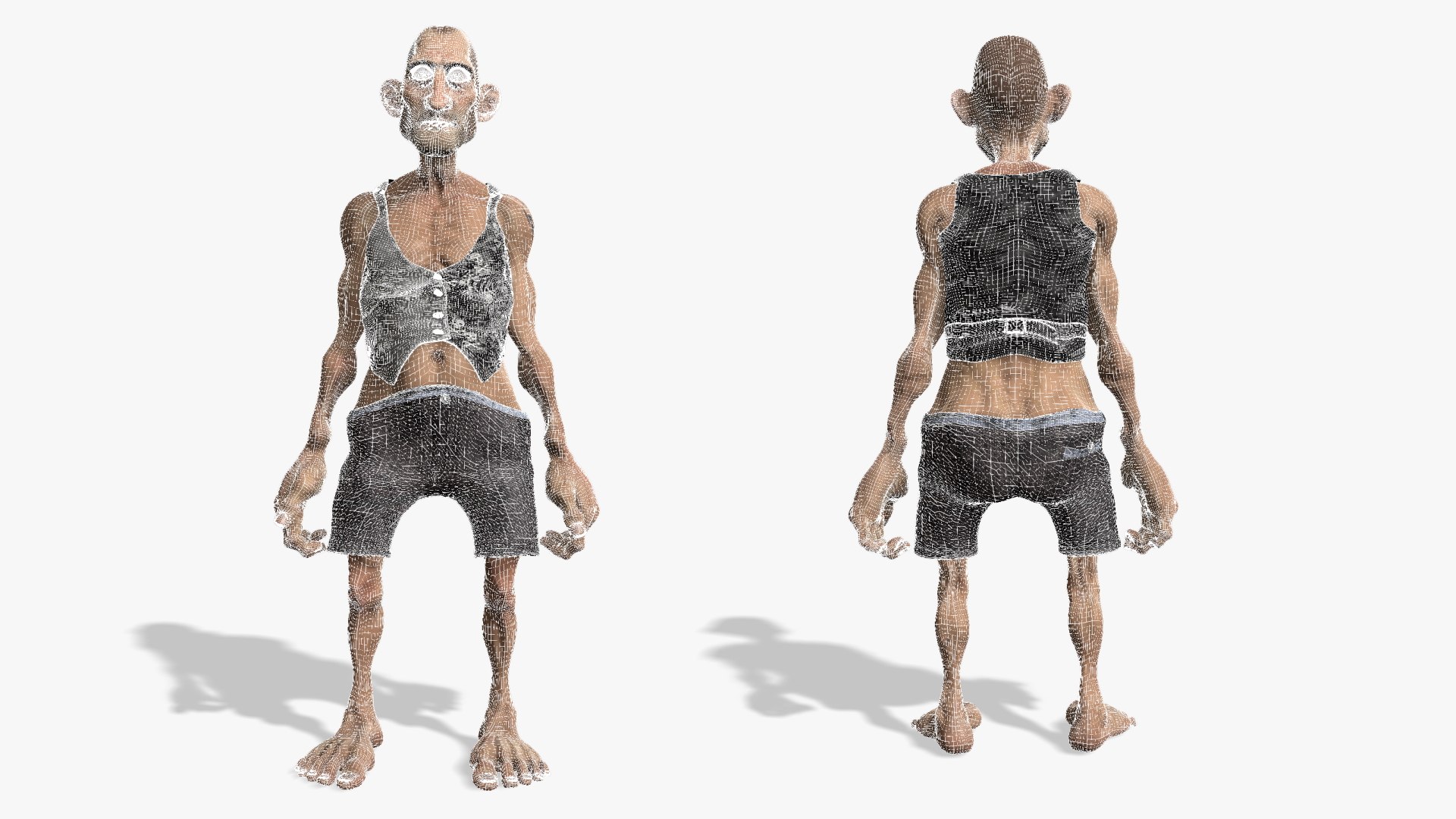 Old Thin Man Rigged Character Model - TurboSquid 1723103