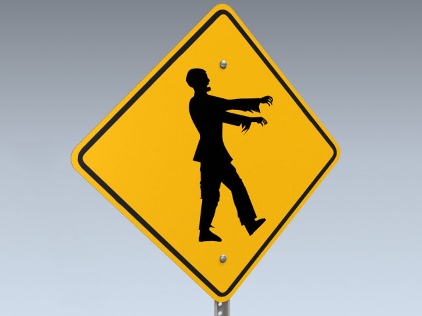 3ds road sign zombie