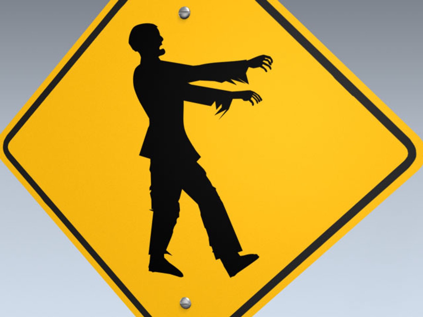 3ds road sign zombie