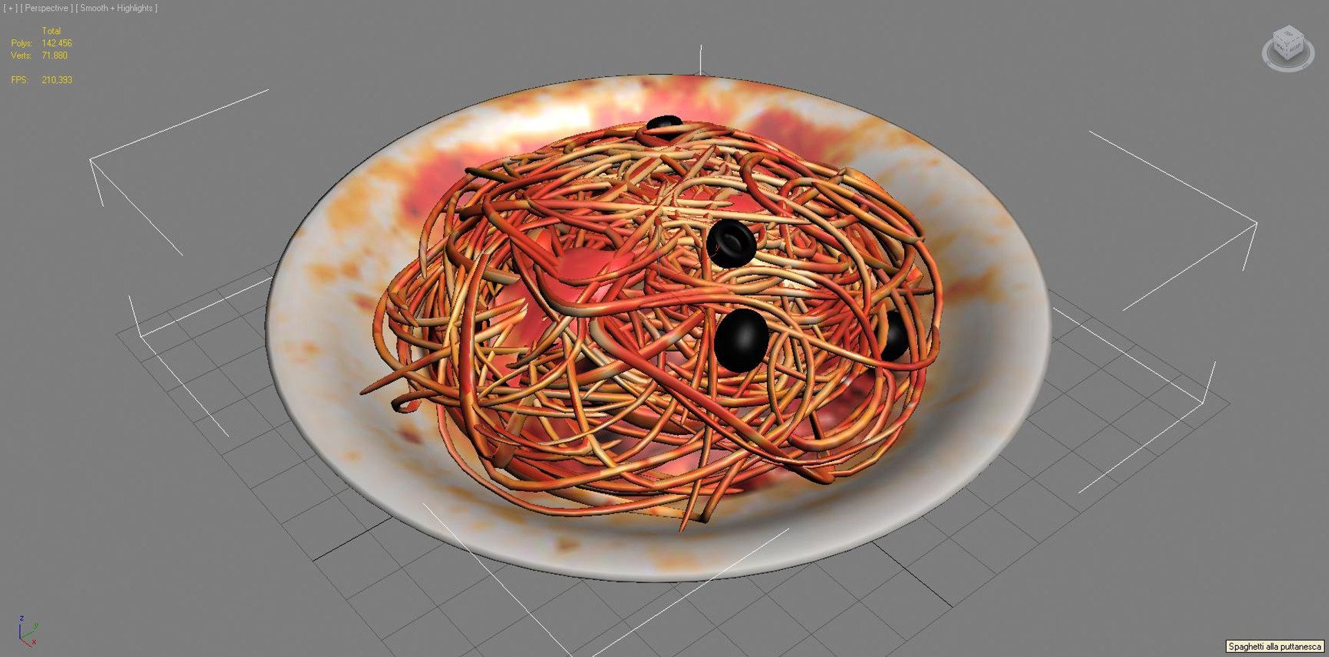 3D Model Spaghetti Alla Puttanesca - TurboSquid 2196528