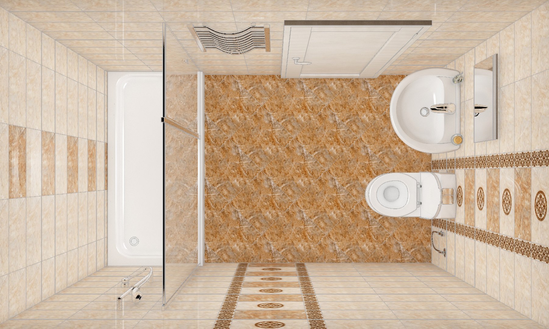 Small Bathroom Model - TurboSquid 1182045