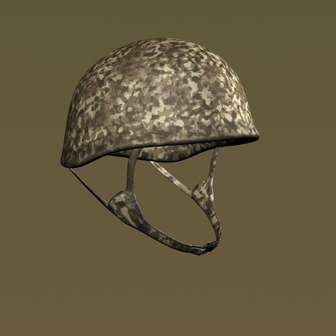 camouflaged army helmet obj