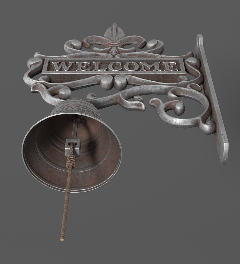 3D Garden Hanging Door Bell With Welcome Model - TurboSquid 1964858