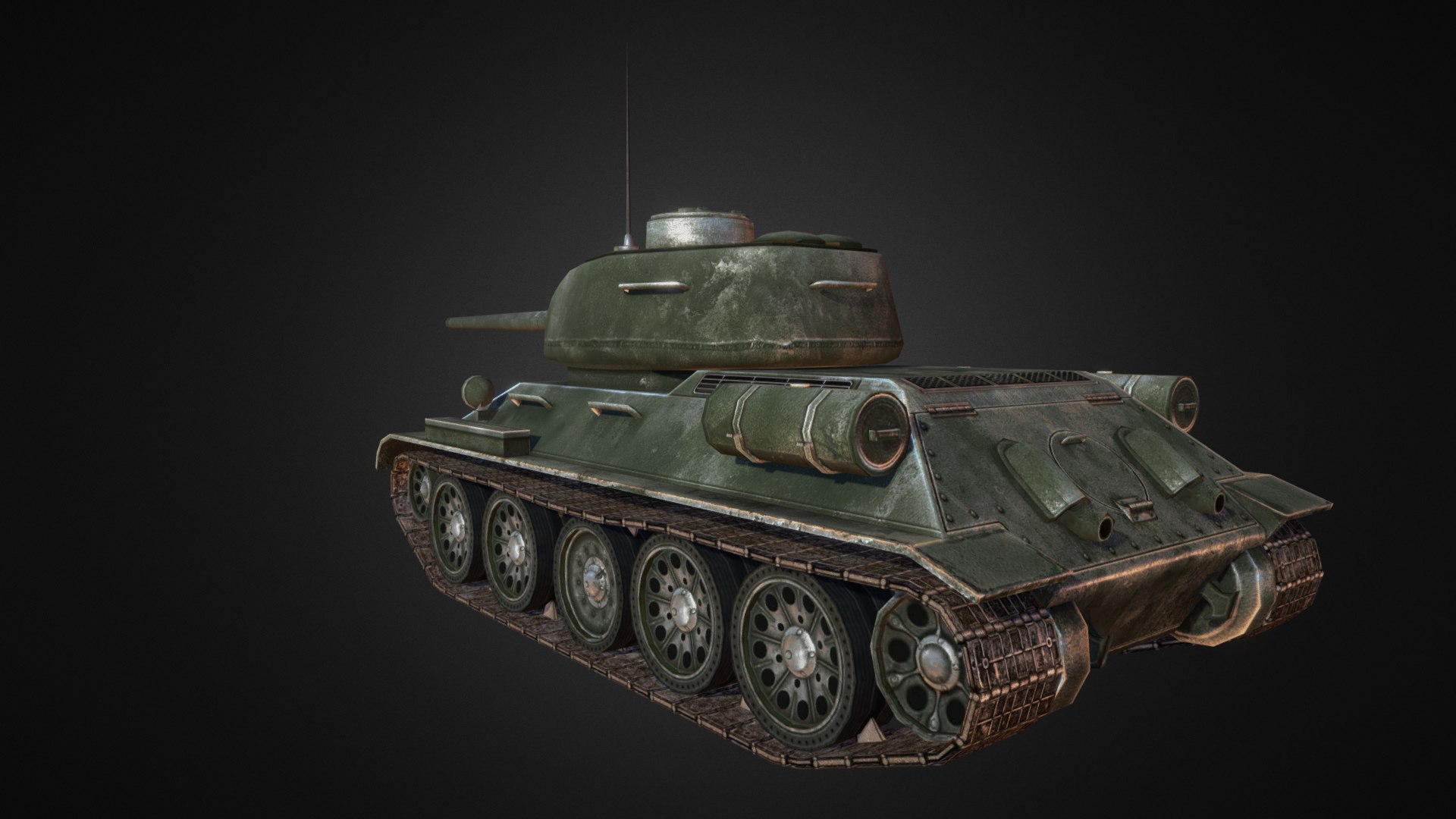 T-34 Military Tank - Highly Detailed Model Model - TurboSquid 2305620