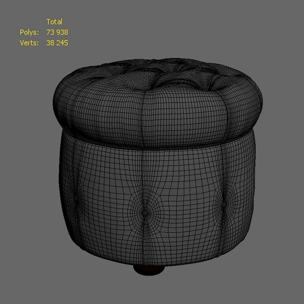 3D pouf chesterfield classic leather - TurboSquid 1178515