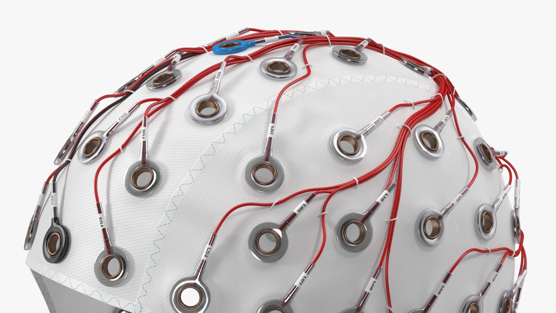 3D Model EEG Electrode Cap White - TurboSquid 2139369