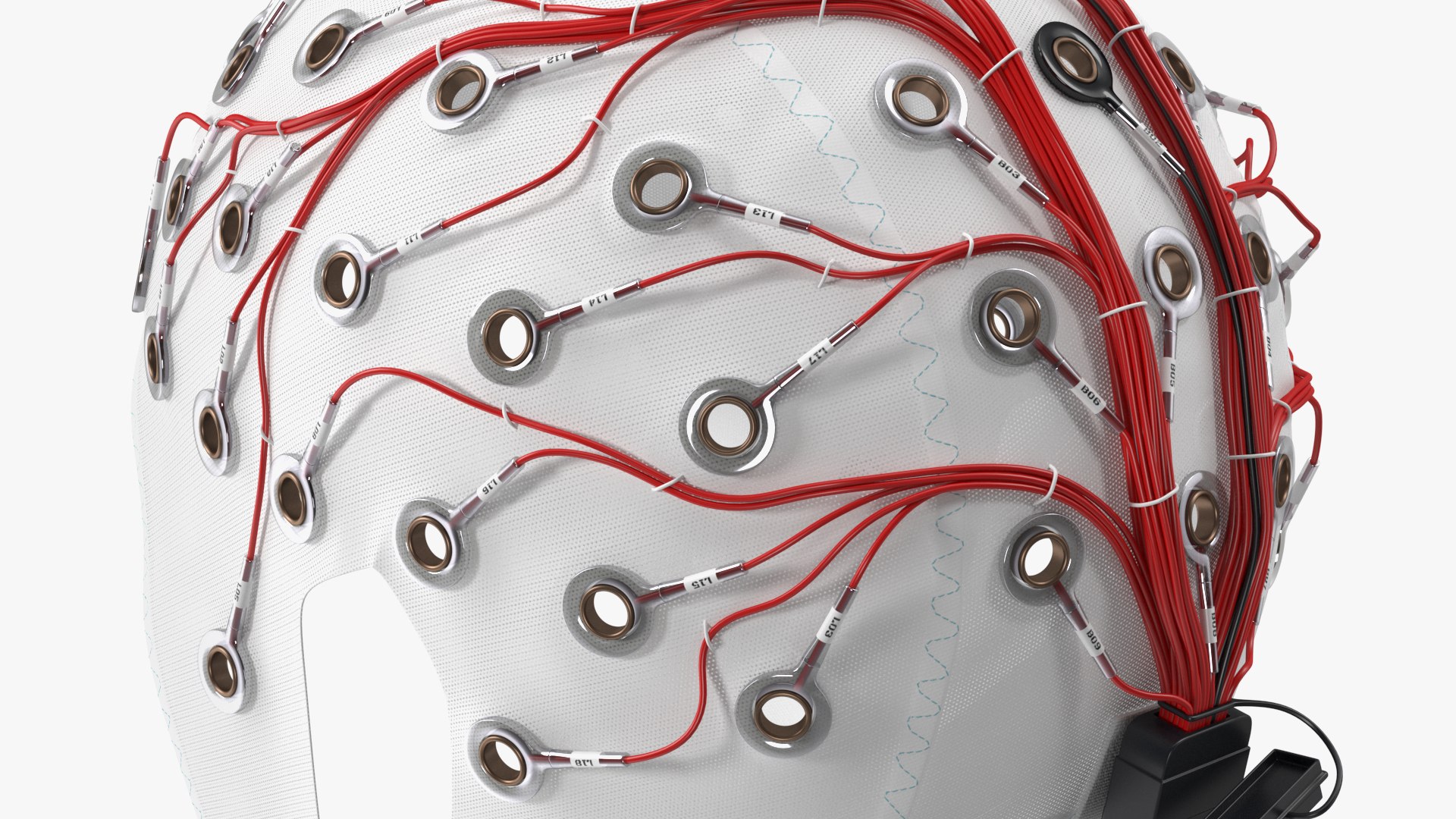 3D Model EEG Electrode Cap White - TurboSquid 2139369