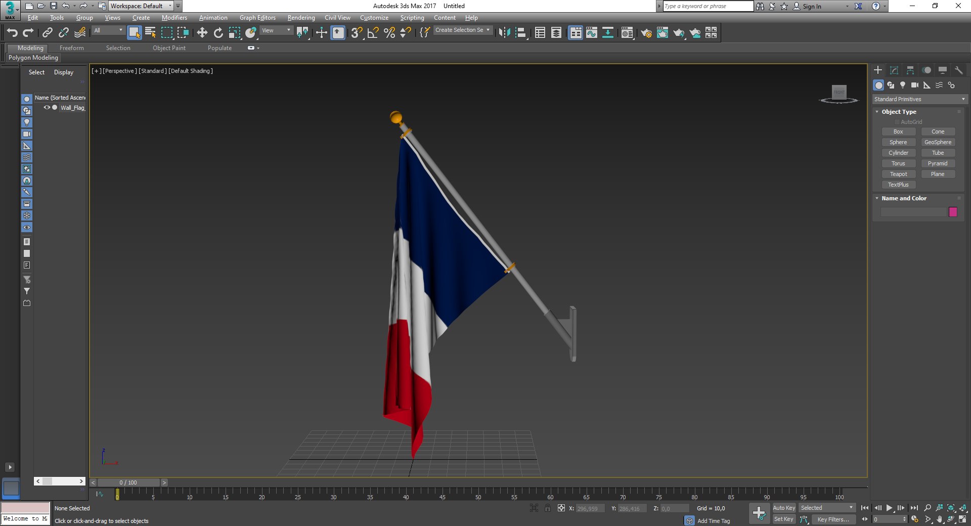 3D Model Wall Flag France - TurboSquid 2092603
