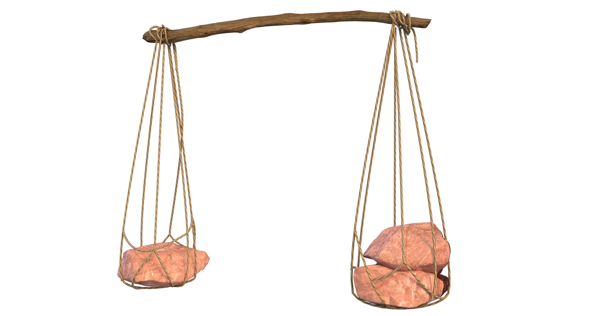 3D Hanging Stones Tied To A String For Walk Weight Transportation Rock ...