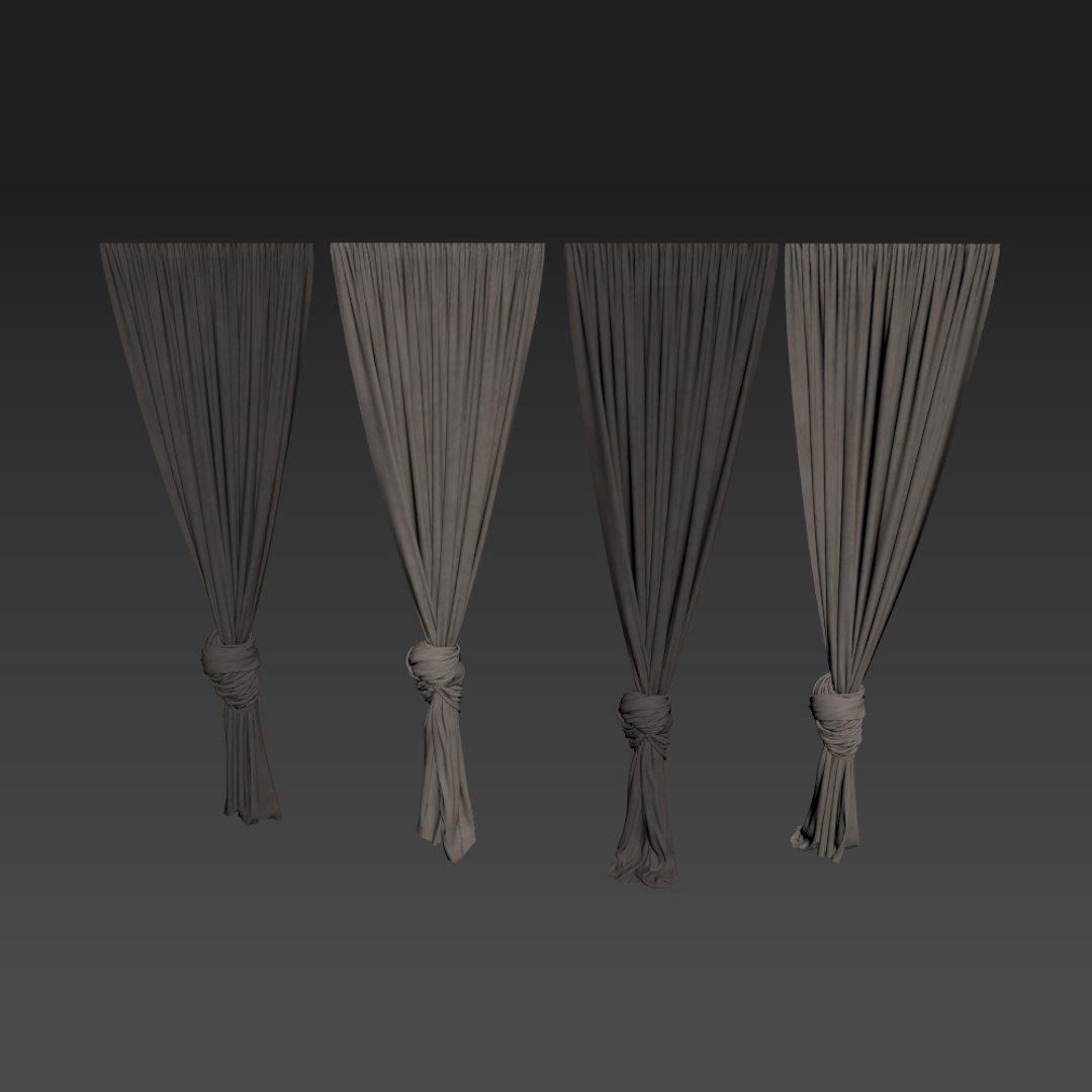 3D Model Curtains 38 Knot Interior - TurboSquid 1334182