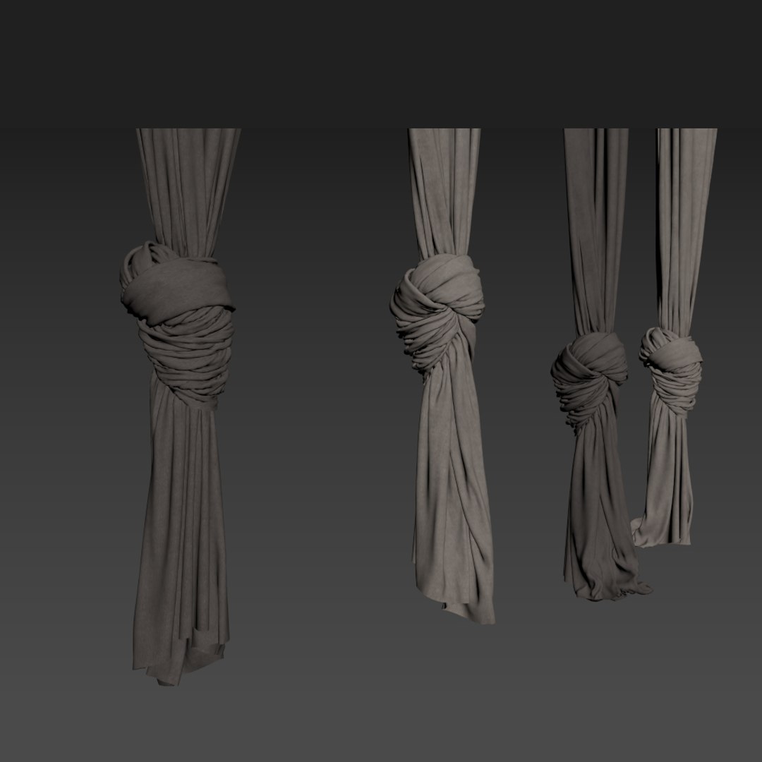 3D Model Curtains 38 Knot Interior - TurboSquid 1334182