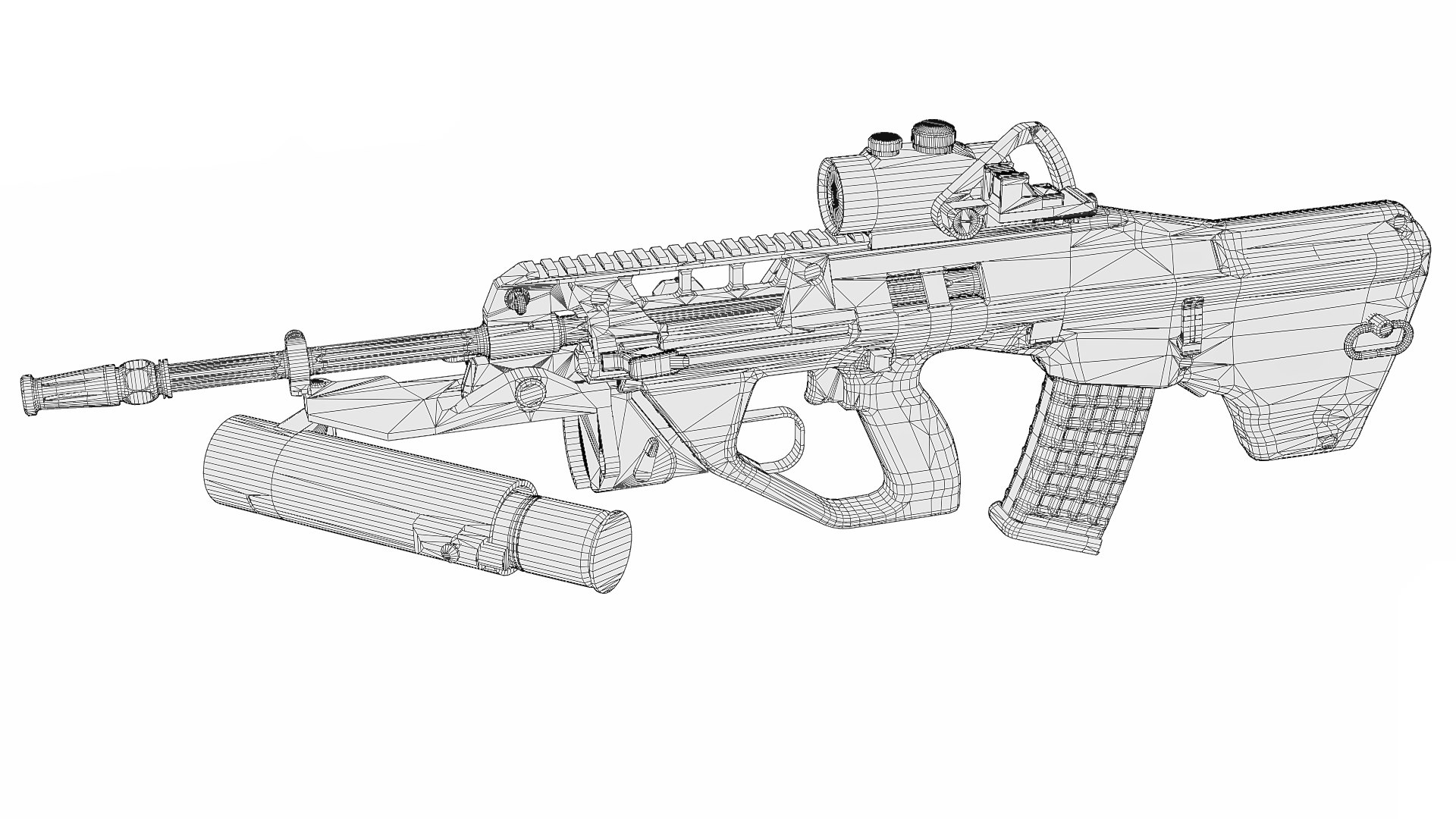 Realistic Tactical Assault Rifle 3D ModelGame ReadyPBR TexturedGrenade ...