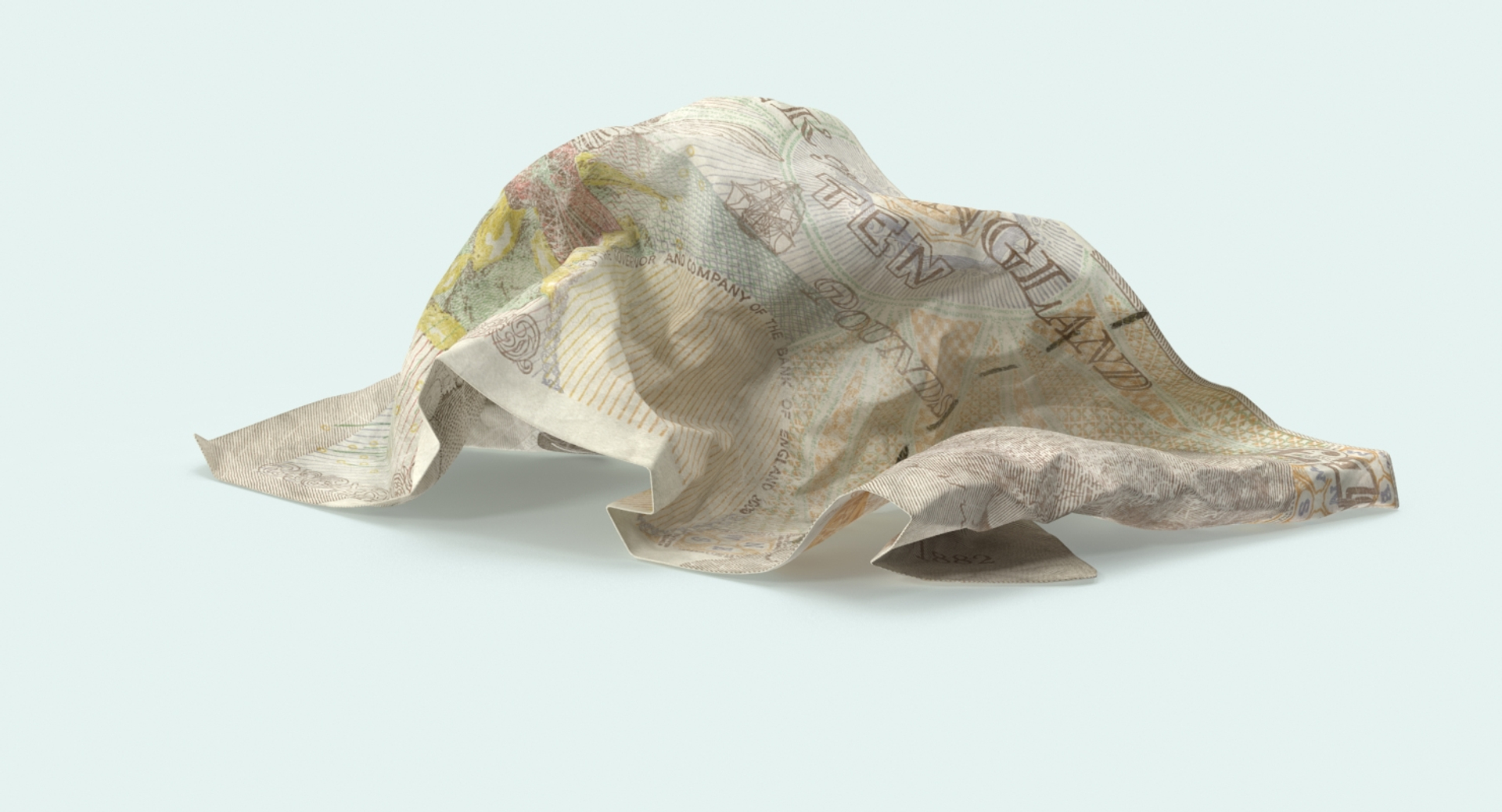 10 Pound Note Crumpled Max