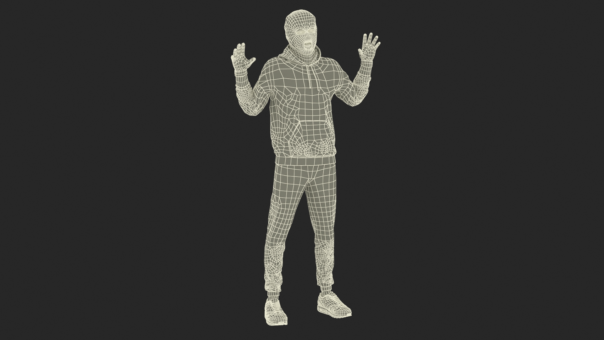 3D Thief Male Figure In Balaclava Surrender Pose - TurboSquid 2340786