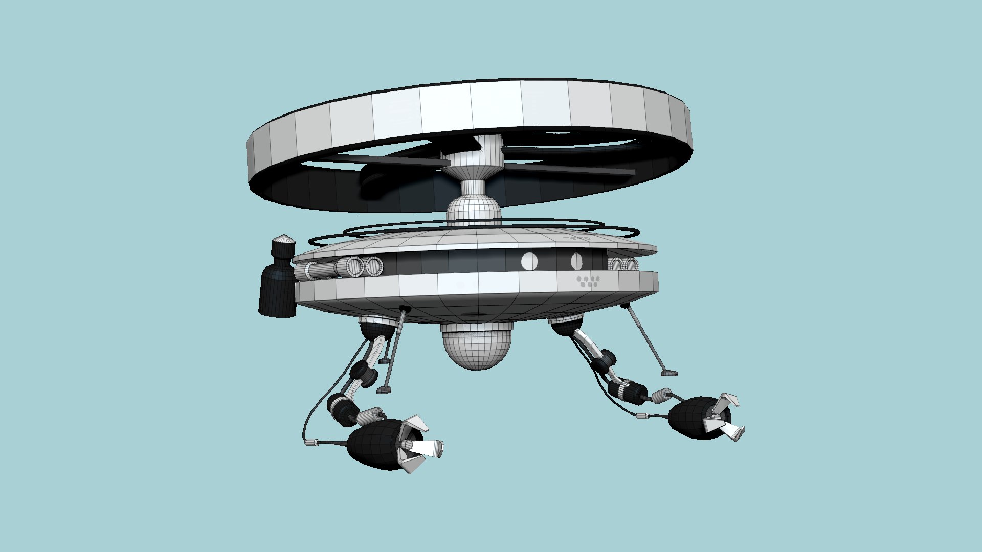 3D Flying Robot I08 Aluminum - SciFi Character Design - TurboSquid 1886608