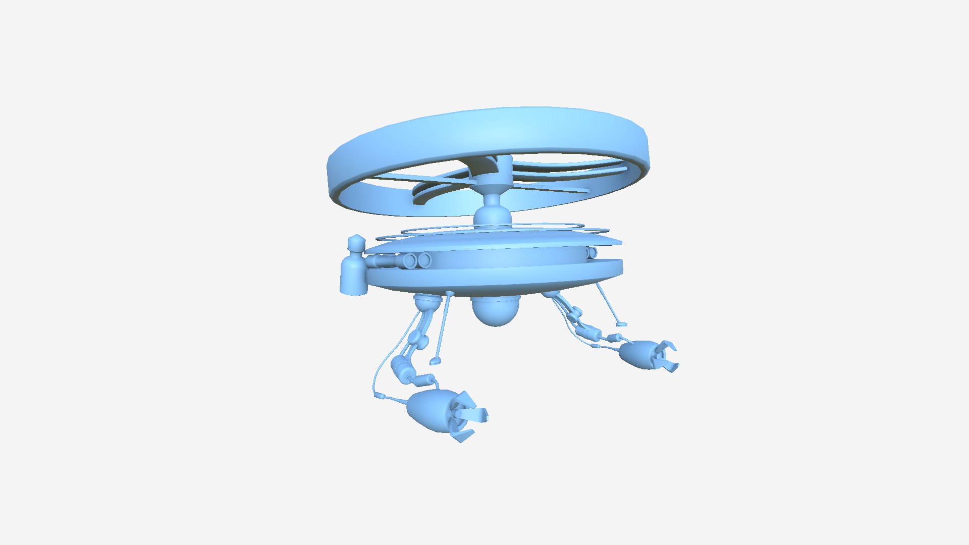 3D Flying Robot I08 Aluminum - SciFi Character Design - TurboSquid 1886608