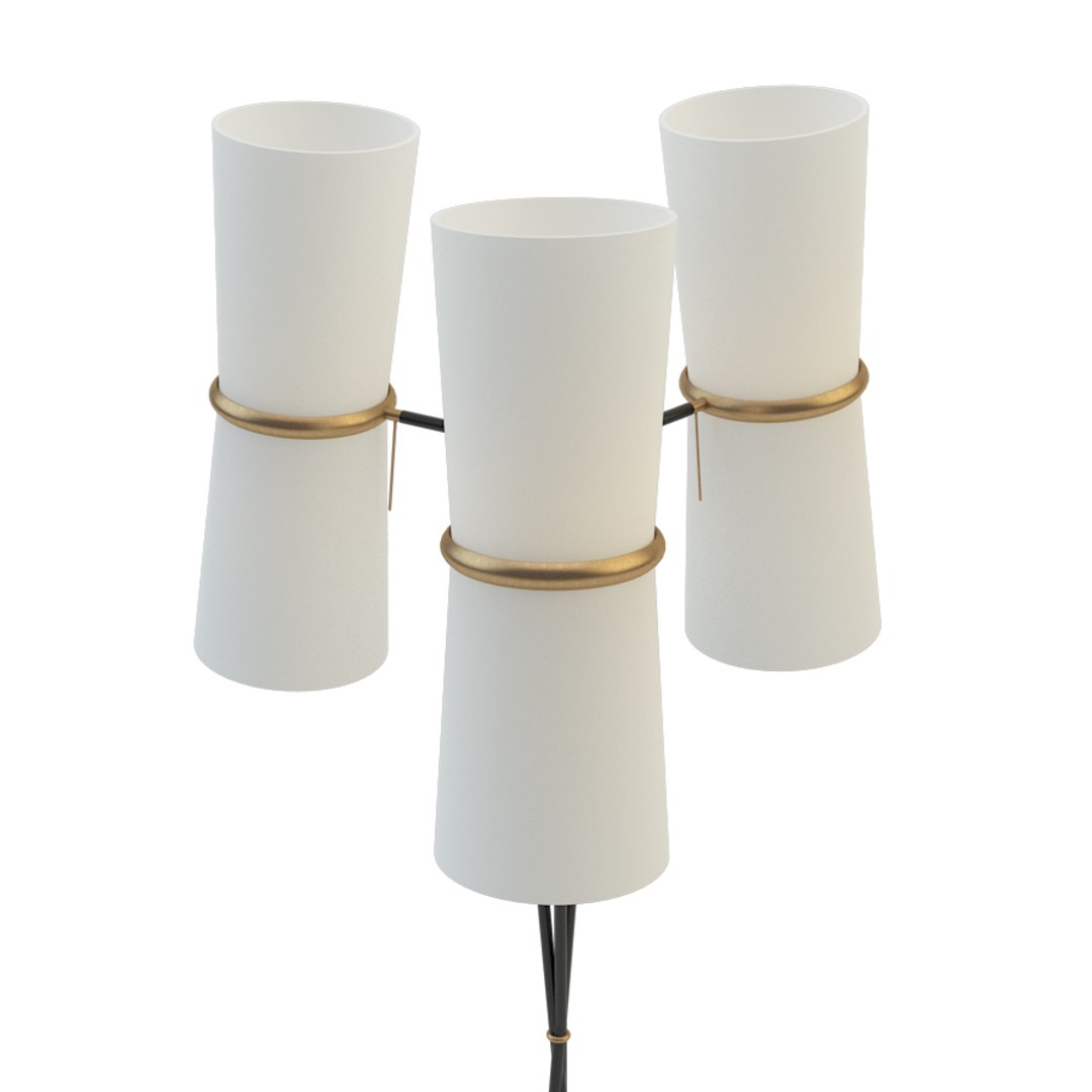 Clarkson Triple Floor Lamp 3D Model - TurboSquid 1226601