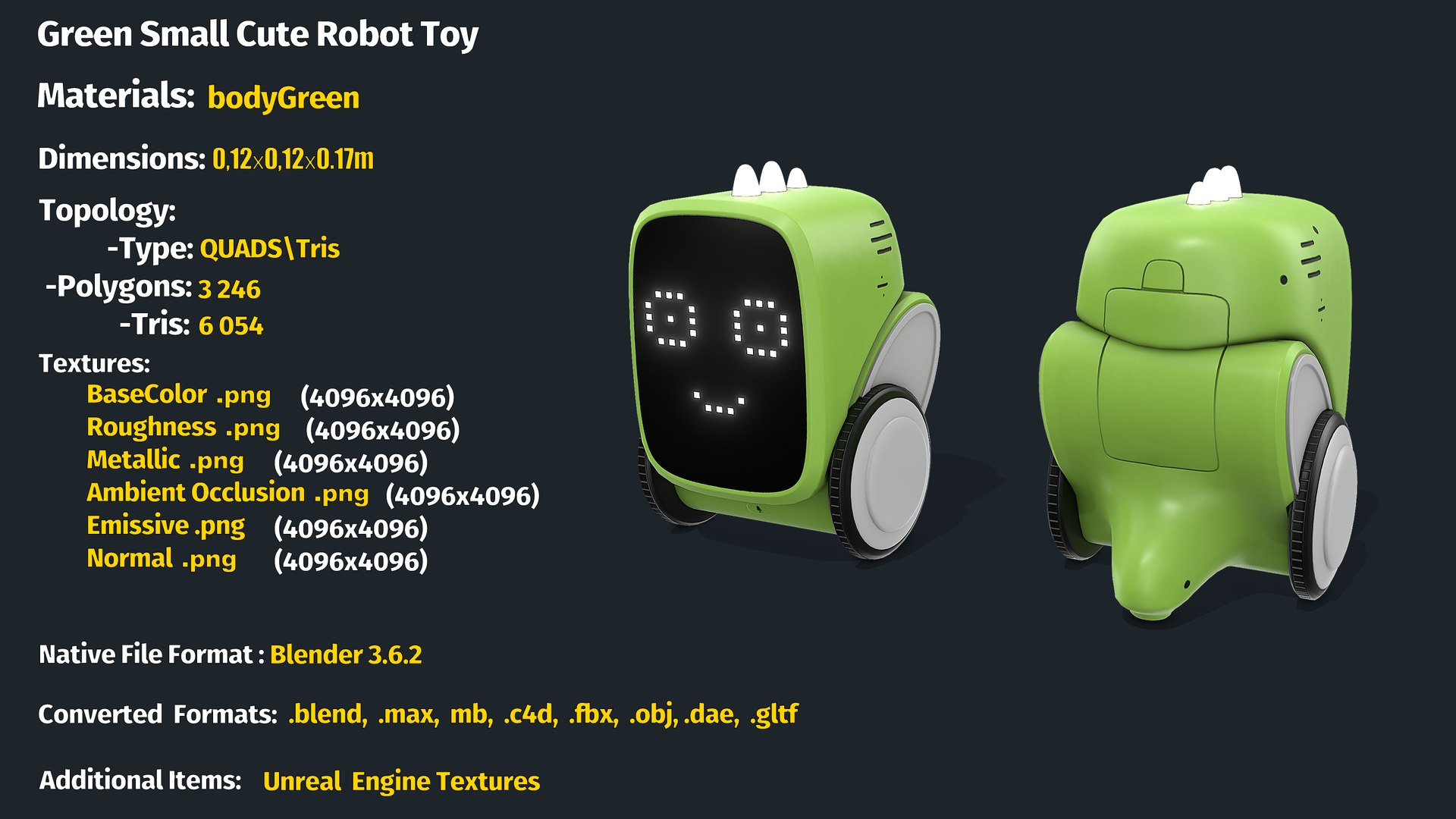 Green Small Cute Robot Toy 3D Model - TurboSquid 2133867