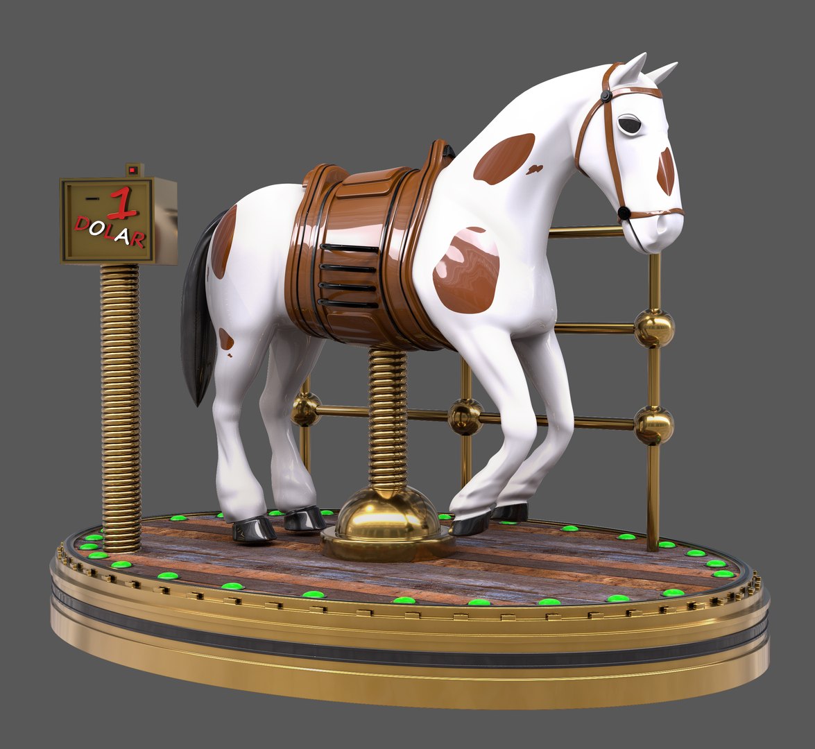Ride Kiddie Pony 3D Model - TurboSquid 1644317