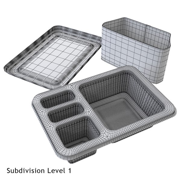 plastic food container 3d 3ds