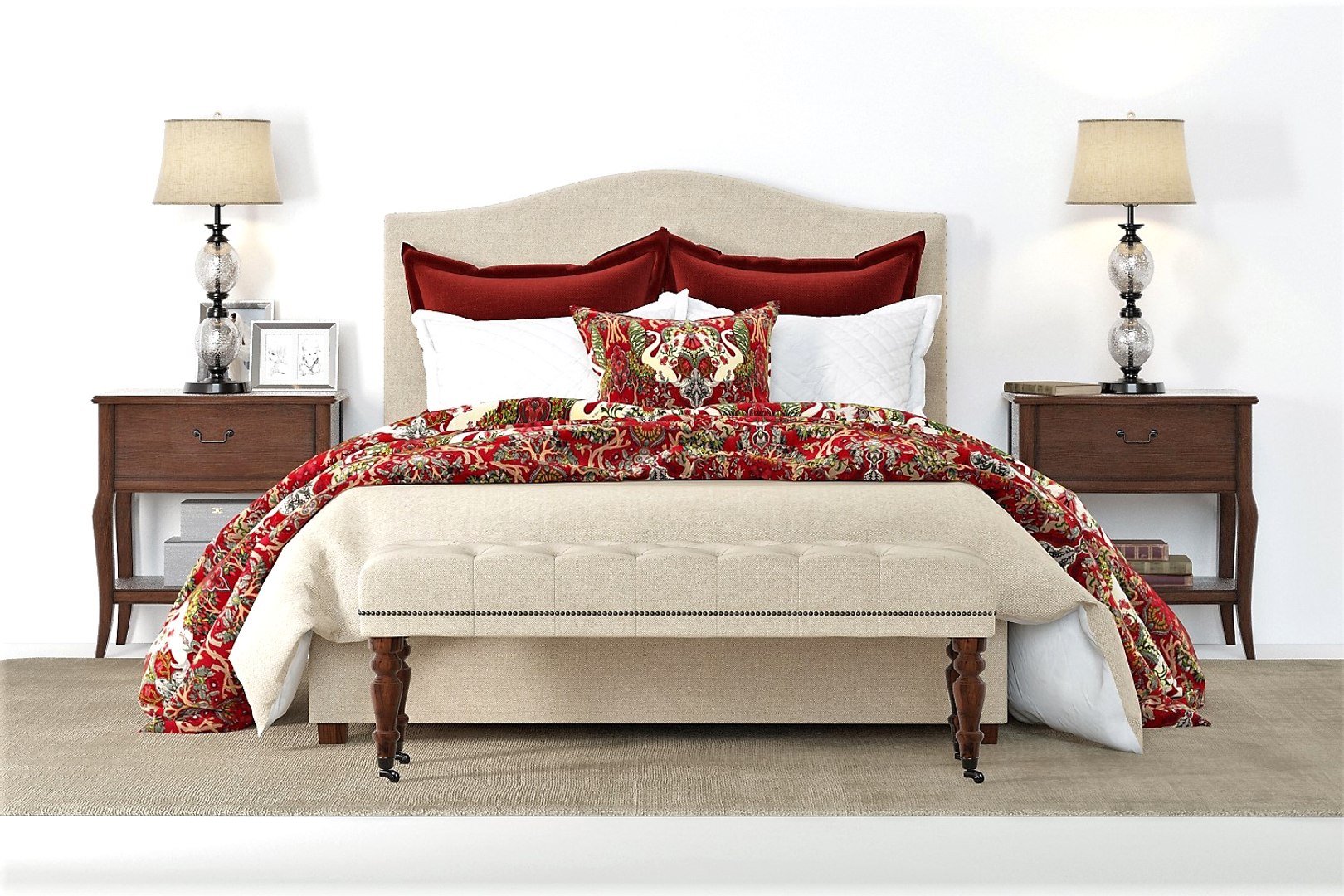 3D Pottery Barn Raleigh Bed Model - TurboSquid 1488319