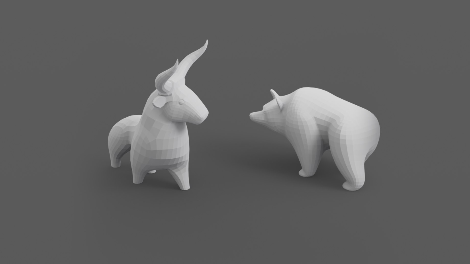 Set Bull Bear Model - TurboSquid 1212425