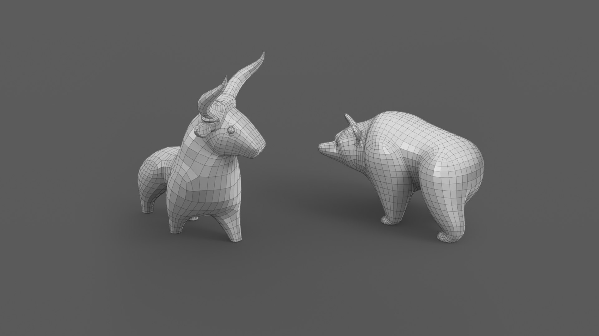 Set Bull Bear Model - TurboSquid 1212425